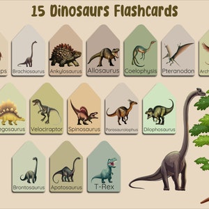 Dinosaurs Flashcards, Cartoon Dinosaurs Flashcards, Illustrations ...