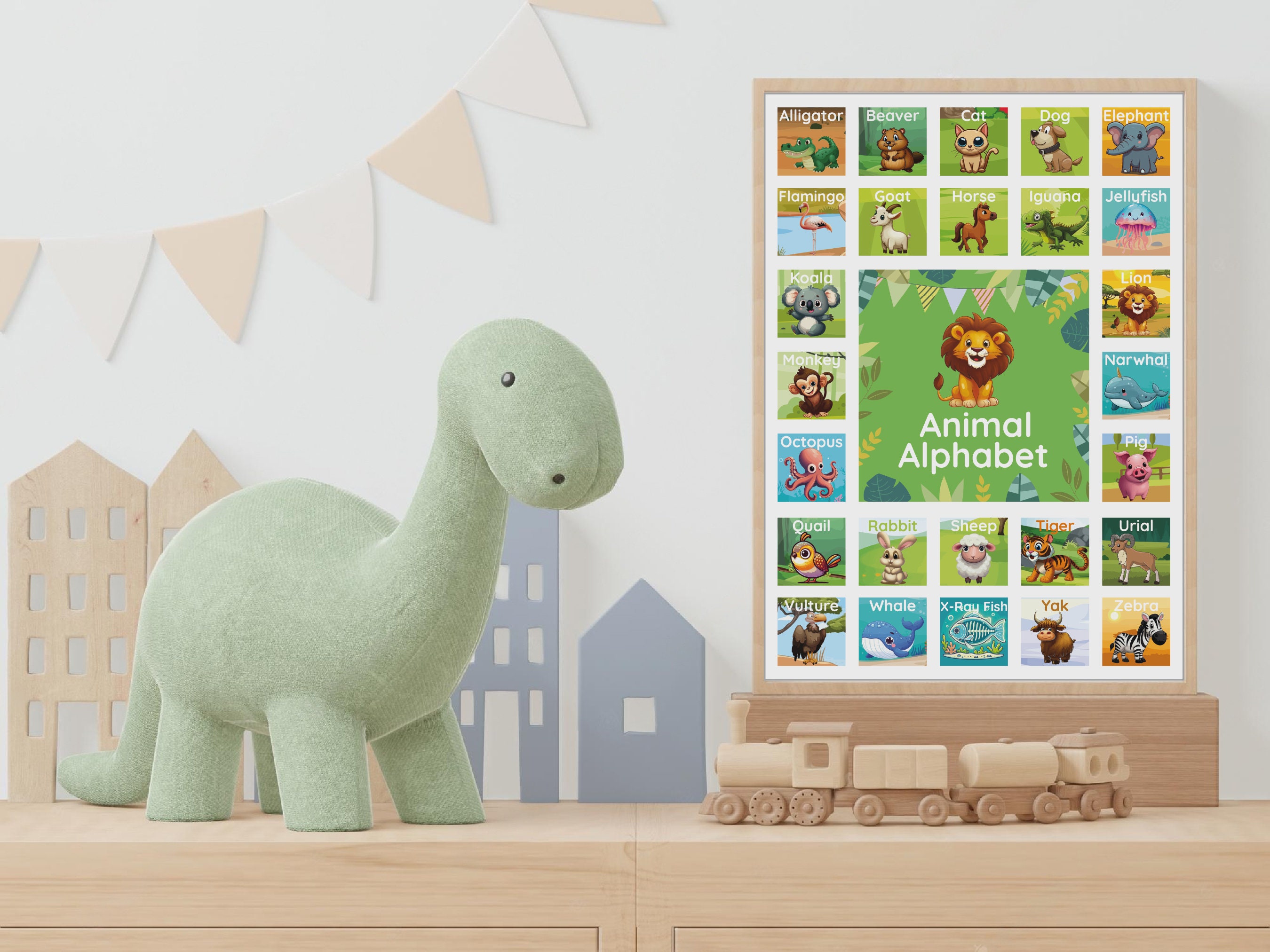 Animal Alphabet Poster, Educational Animal Alphabet Poster for Kids ...