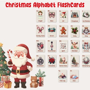 Christmas Alphabet Flashcards, Educational Christmas Alphabet ...