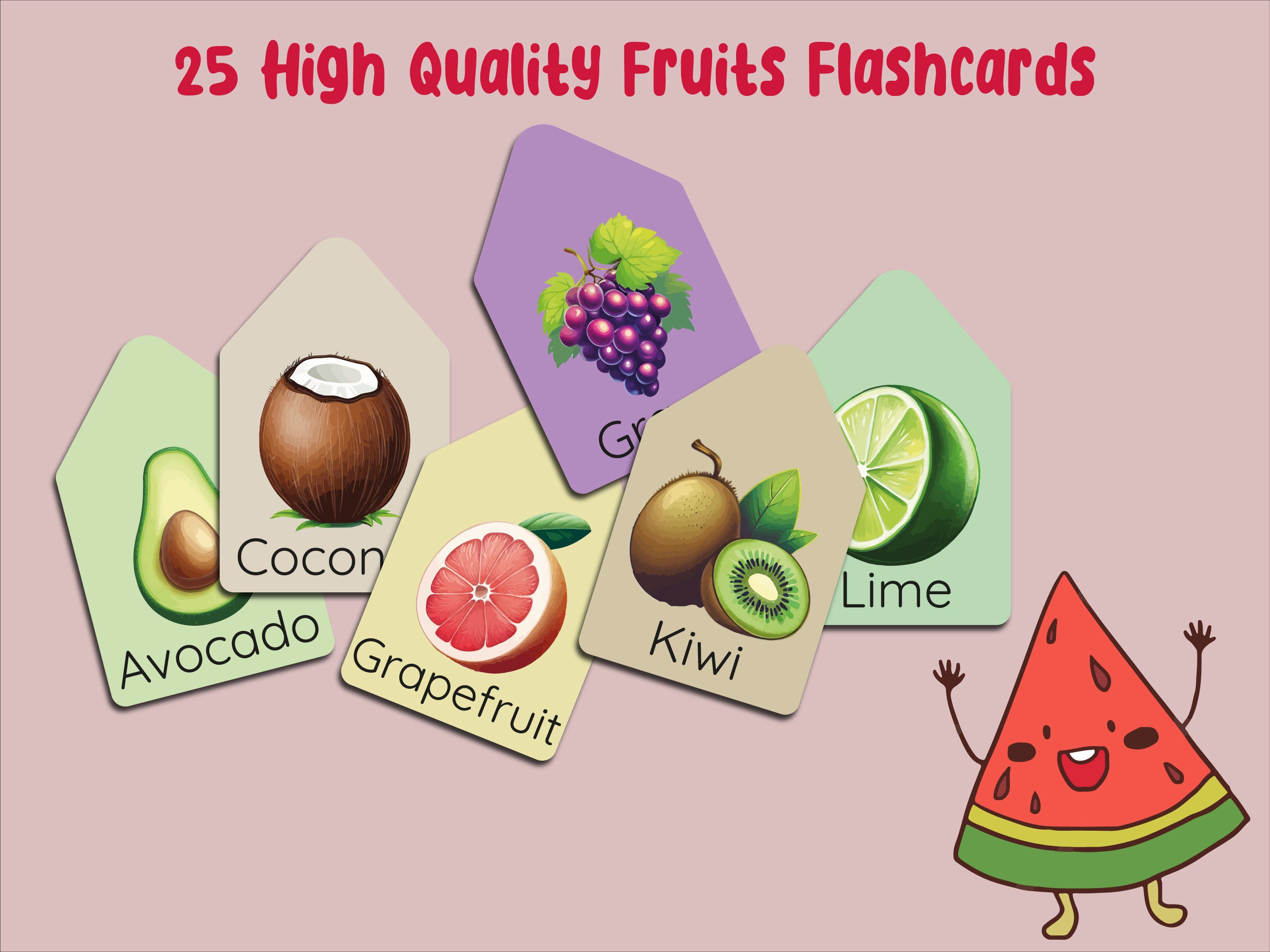 Fruits Flashcards, Illustrations Fruits Flashcards, Fruits Flashcards ...