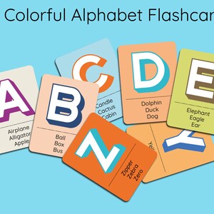 Colorful Alphabet Flashcards, Educational Alphabet Flashcards for Kids ...