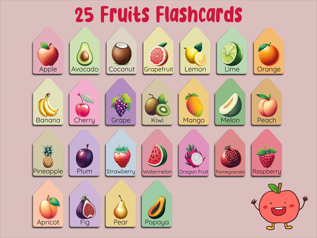 Fruits Flashcards, Illustrations Fruits Flashcards, Fruits Flashcards ...