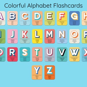 Colorful Alphabet Flashcards, Educational Alphabet Flashcards for Kids, Preschool Alphabet ...