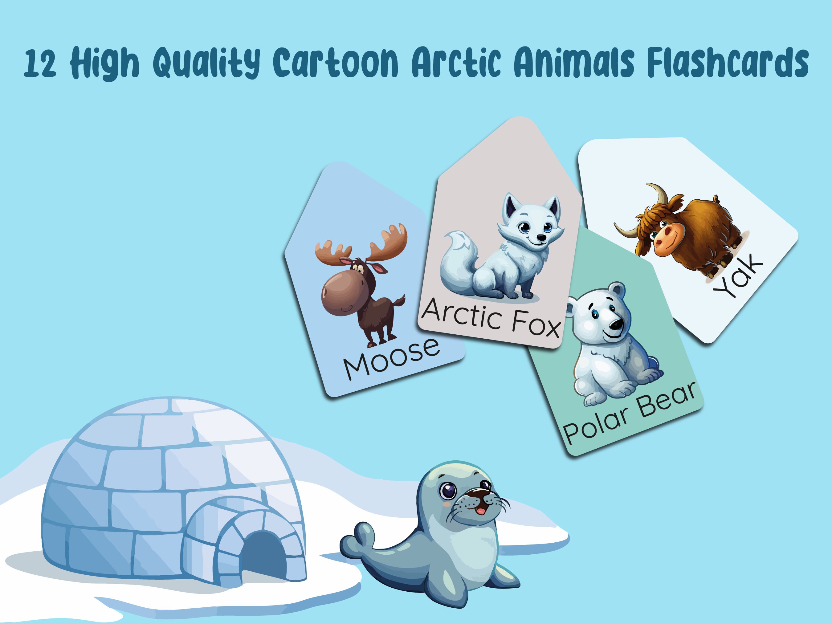 Arctic Animals Flashcards, Cartoon Arctic Animals, Illustrations Arctic ...