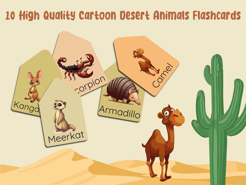 Desert Animals Flashcards, Cartoon Desert Animals, Illustrations Desert ...