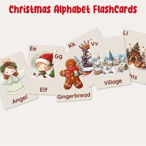 Christmas Alphabet Flashcards, Educational Christmas Alphabet ...