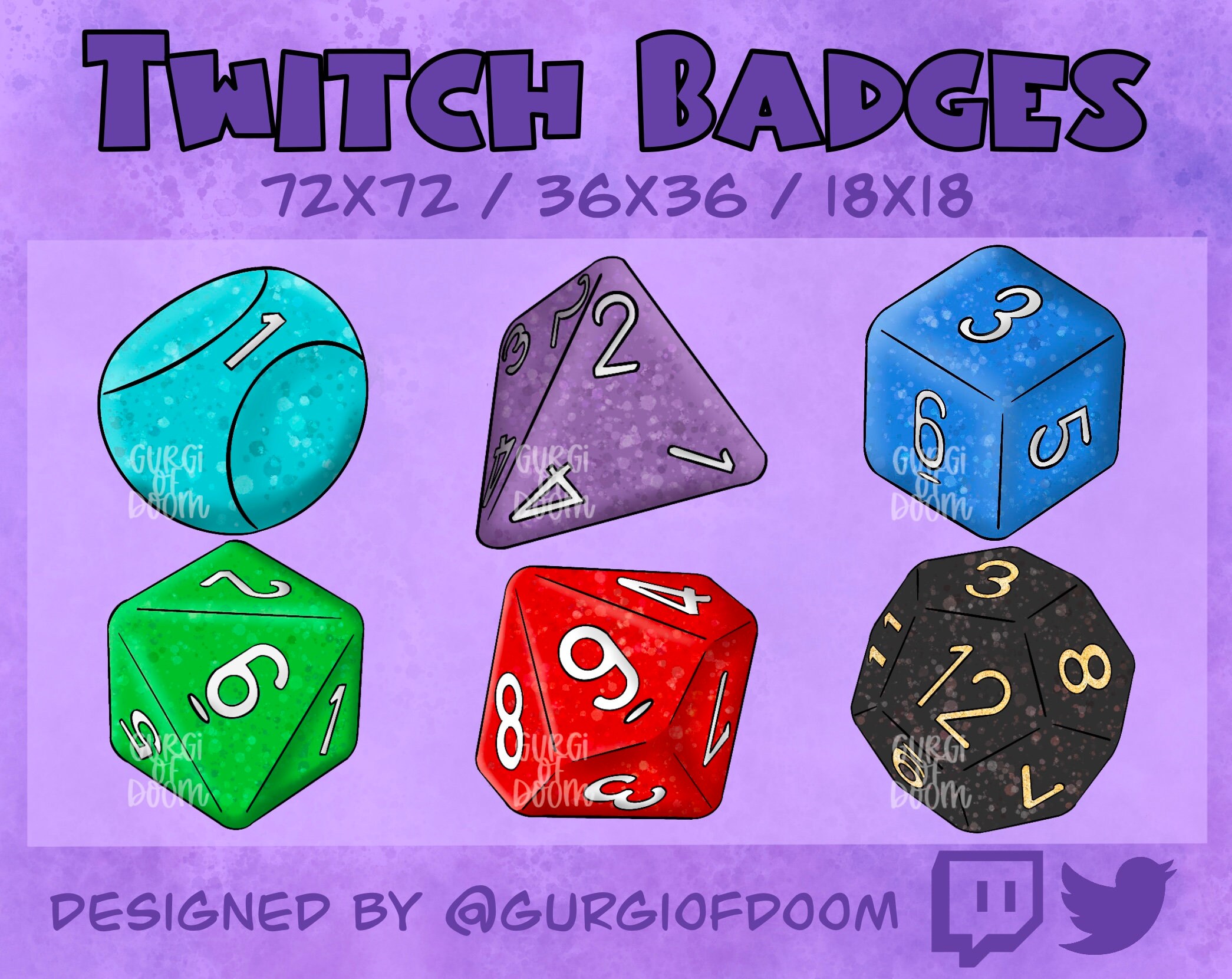 D&D Roleplay Dice Twitch Sub/cheer/bit Badges - Etsy