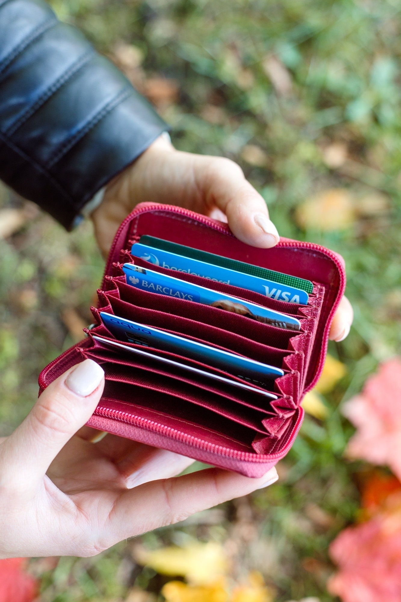 Full-grain Leather Accordion Card Holder: RFID Secured Wallet - Etsy UK