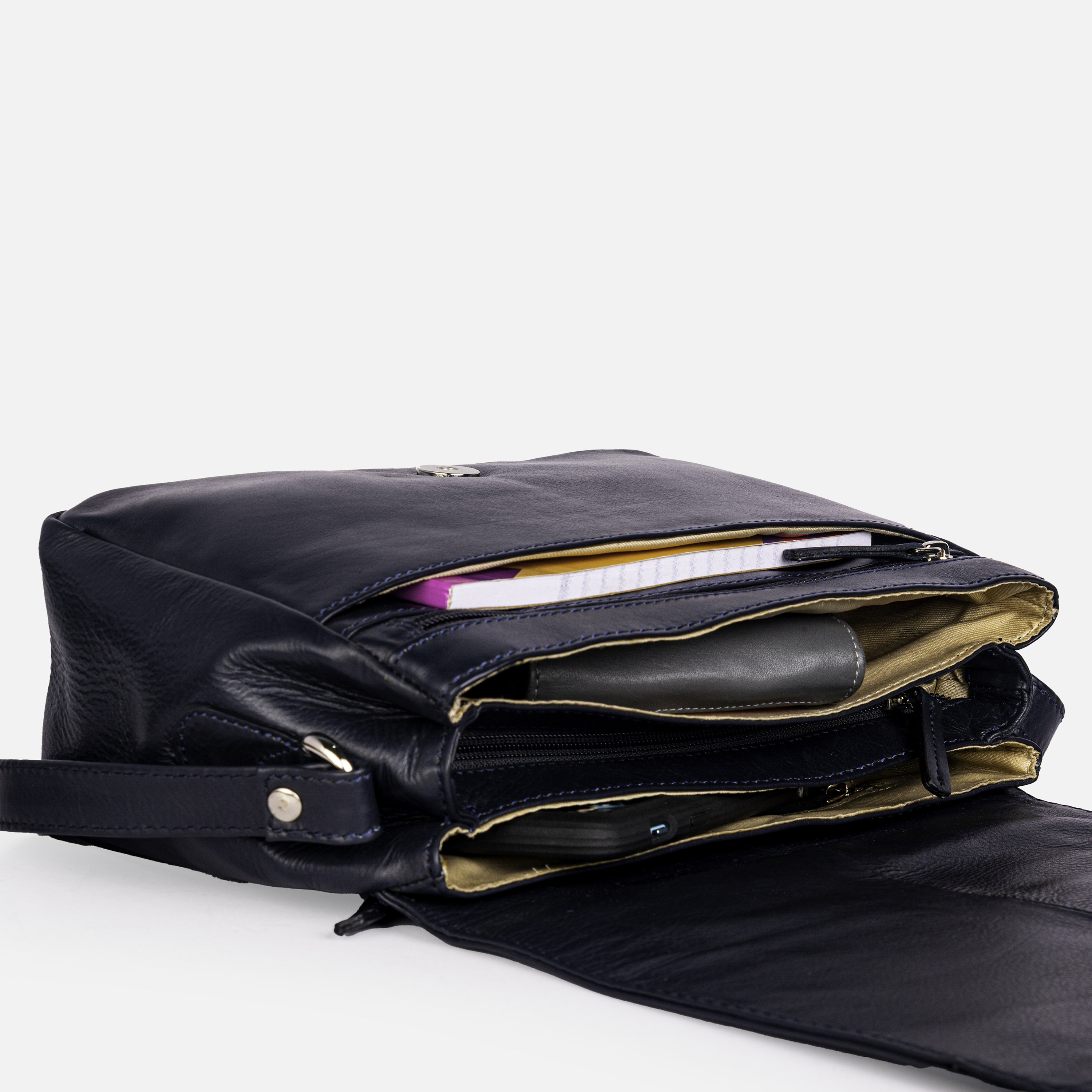 Grains & Tan Full-grain Leather Classic Flap Over Handbag, Shoulder Bag ...