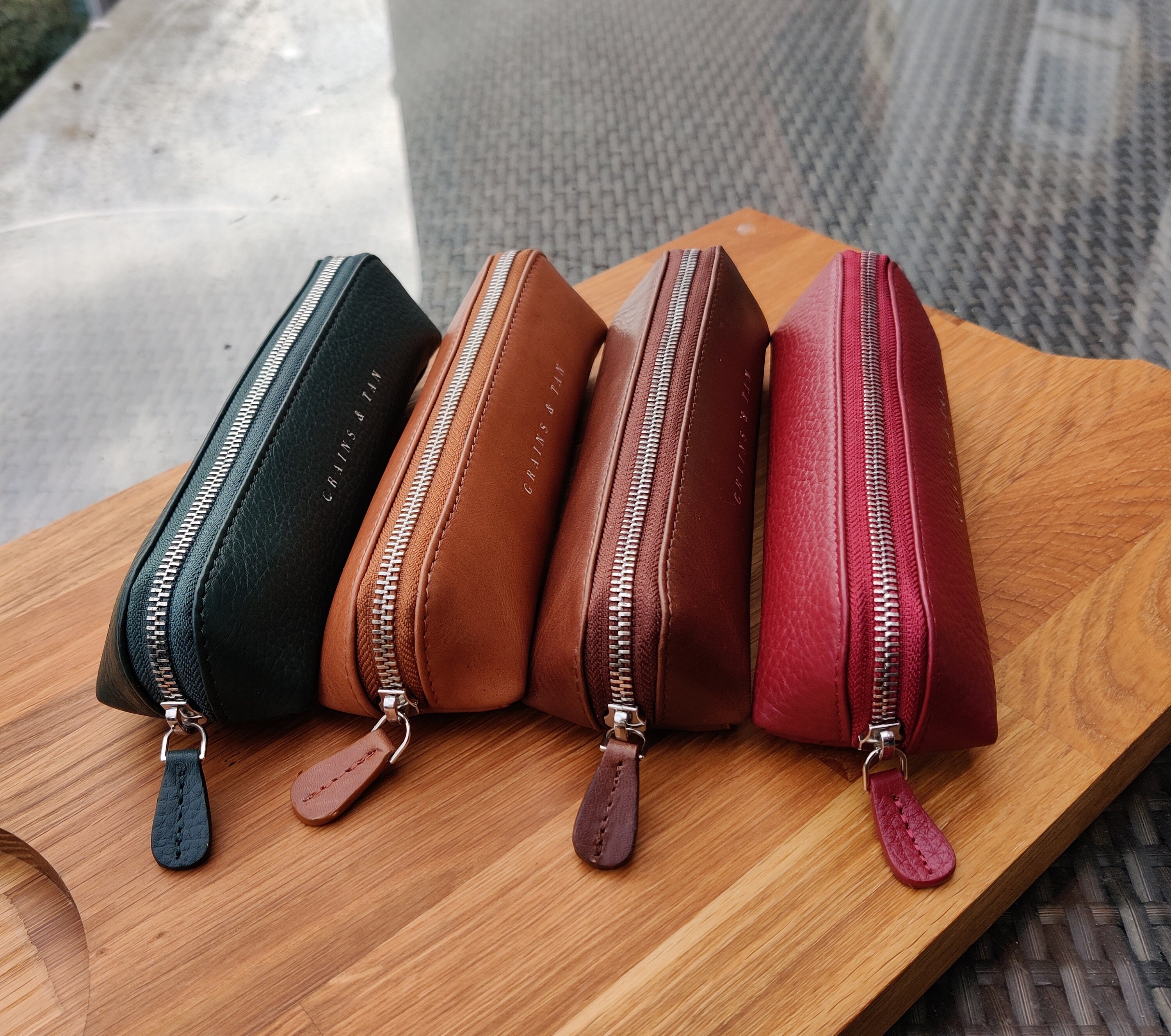 G&T Full-grain Leather Pencil Case Pen Case Make-up Case | Etsy