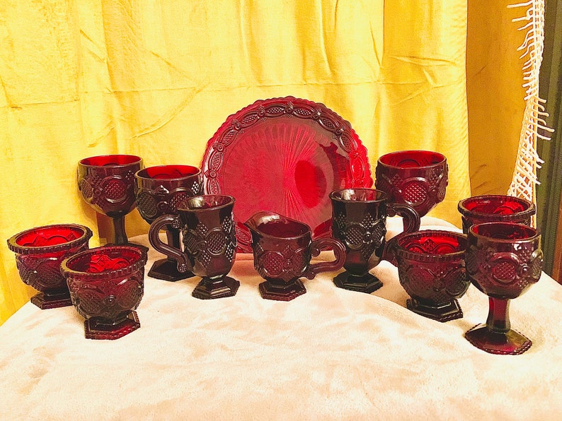 Vintage Avon Cape Cod Ruby Dinnerware Set - Etsy
