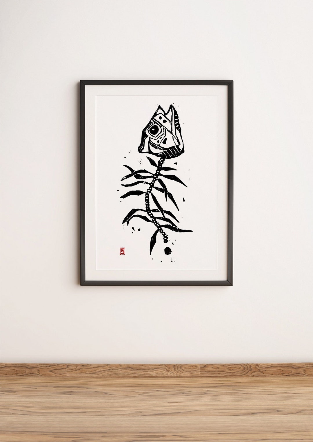 Retro Fish Print, Digital Download, Fish Illustration, Beach House Art ...