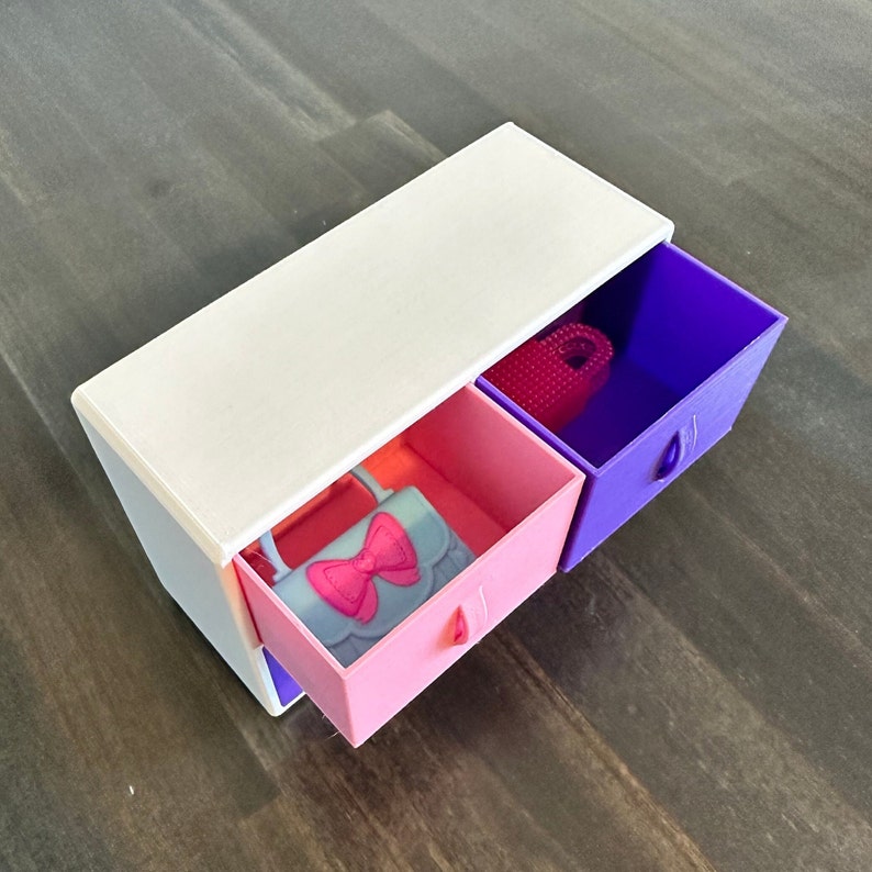 Doll Dresser With 4 Drawers and Handles Dollhouse Furniture Storage - Etsy