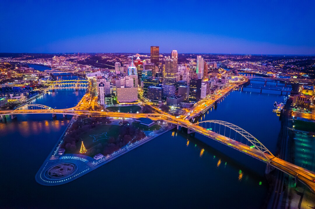 Aerial View of Pittsburgh From the West End - Etsy