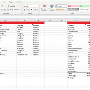 Easy / Simple / Monthly Budget / Finance / Template / Easy to Use - Etsy