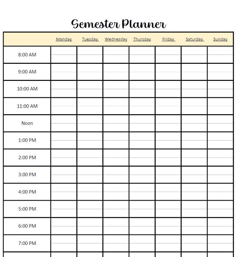 Student Academic Planner (digital Print Out) - Etsy