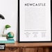 Newcastle Word Search Poster Newcastle Upon Tyne Art Print Tyne Bridge ...