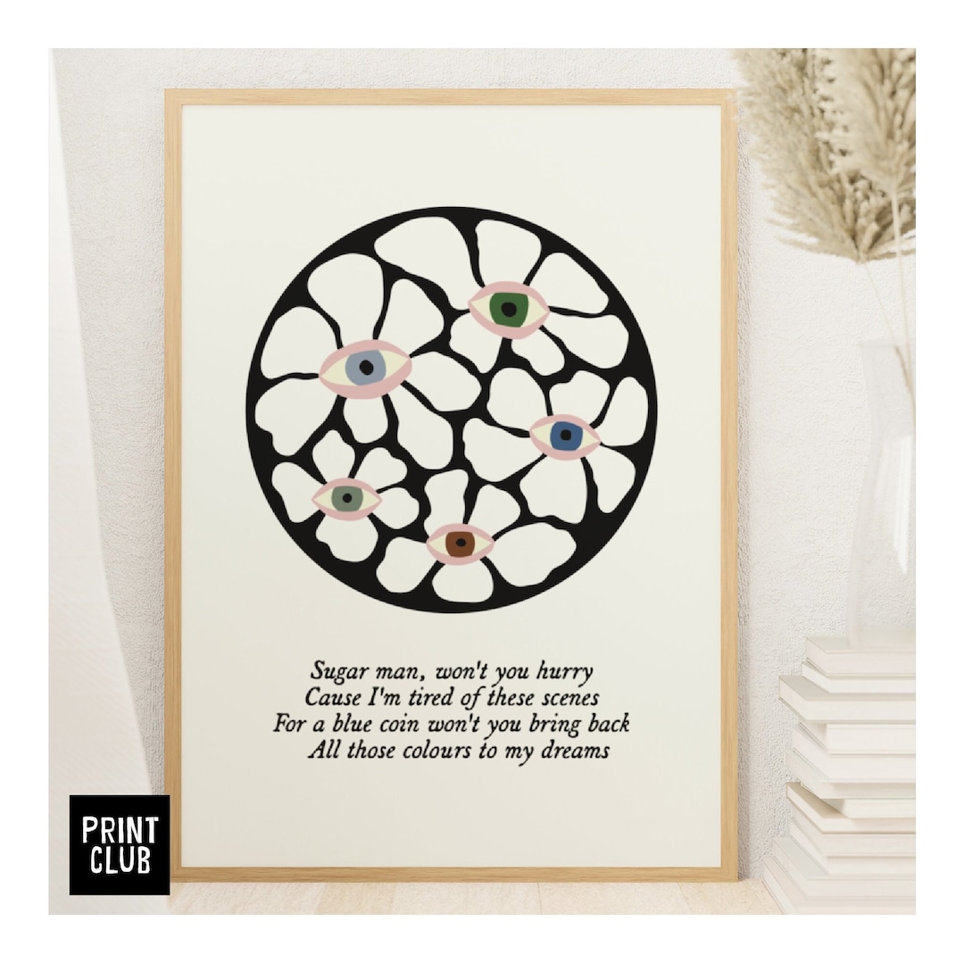 Rodriguez Poster | ‘sugar Man’ Lyrics Print | Rodriguez Art Print - Etsy