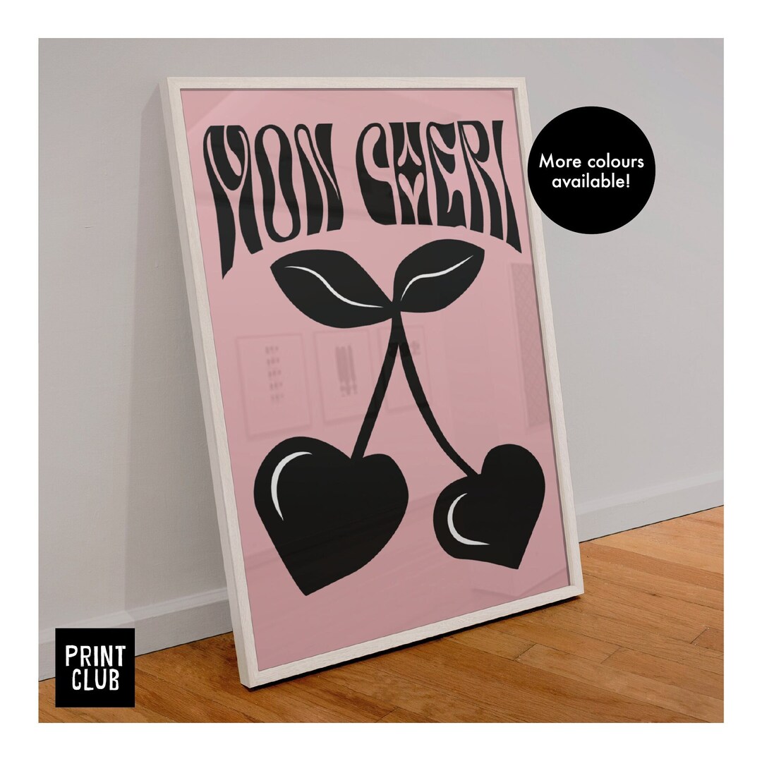 Mon Cherie Poster | Mon Cherie Amour Print | Cherry Art Print - Etsy