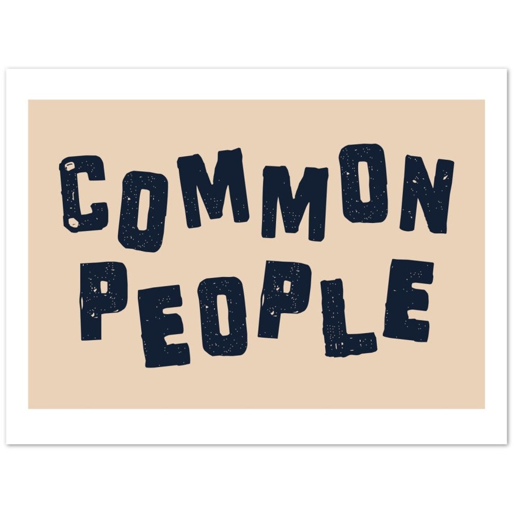 Pulp Poster common People Print Pulp Lyrics Art Print - Etsy