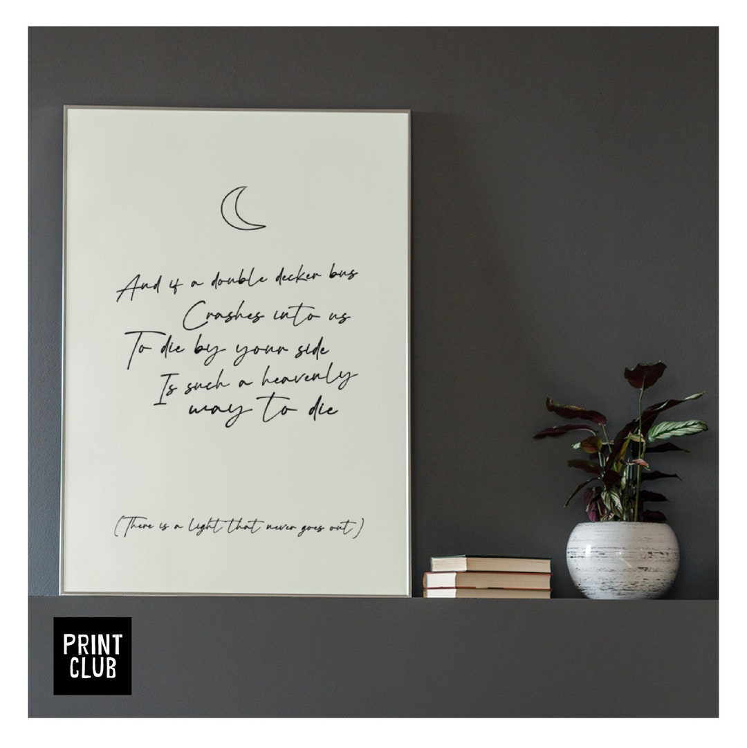 The Smiths Poster there is a Light That Never Goes Out Lyrics Print the ...