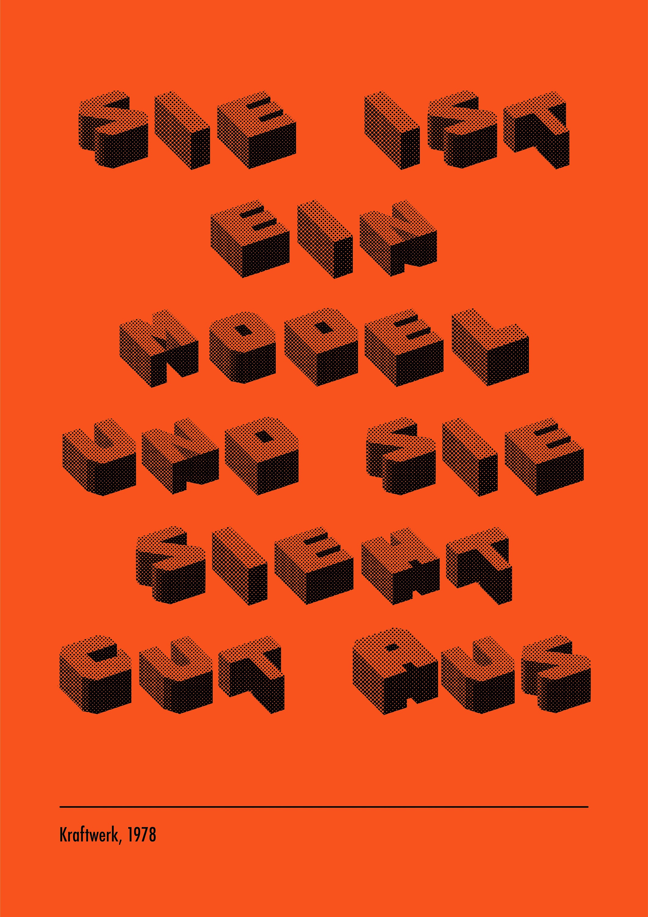 Das Model Poster | the Model Lyrics | Kraftwerk Lyrics Print ...