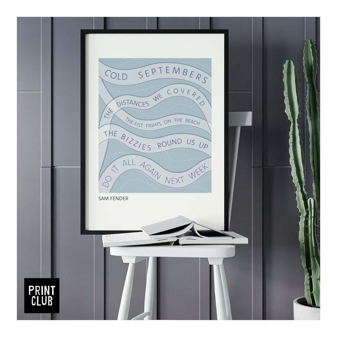 Sam Fender Poster seventeen Going Under Lyrics Print Sam - Etsy