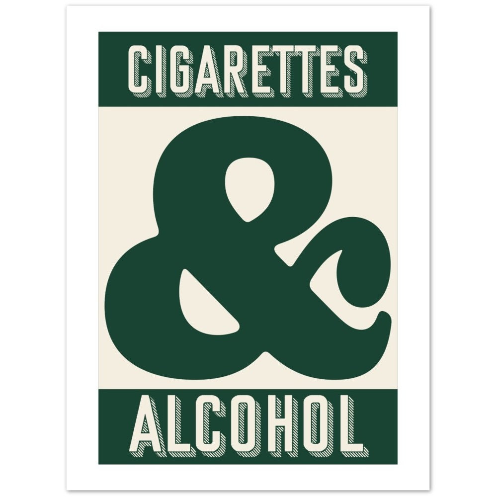 Oasis Poster cigarettes & Alcohol Art Print Oasis Lyrics Art Print - Etsy