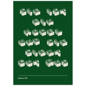 Das Model Poster | the Model Lyrics | Kraftwerk Lyrics Print ...