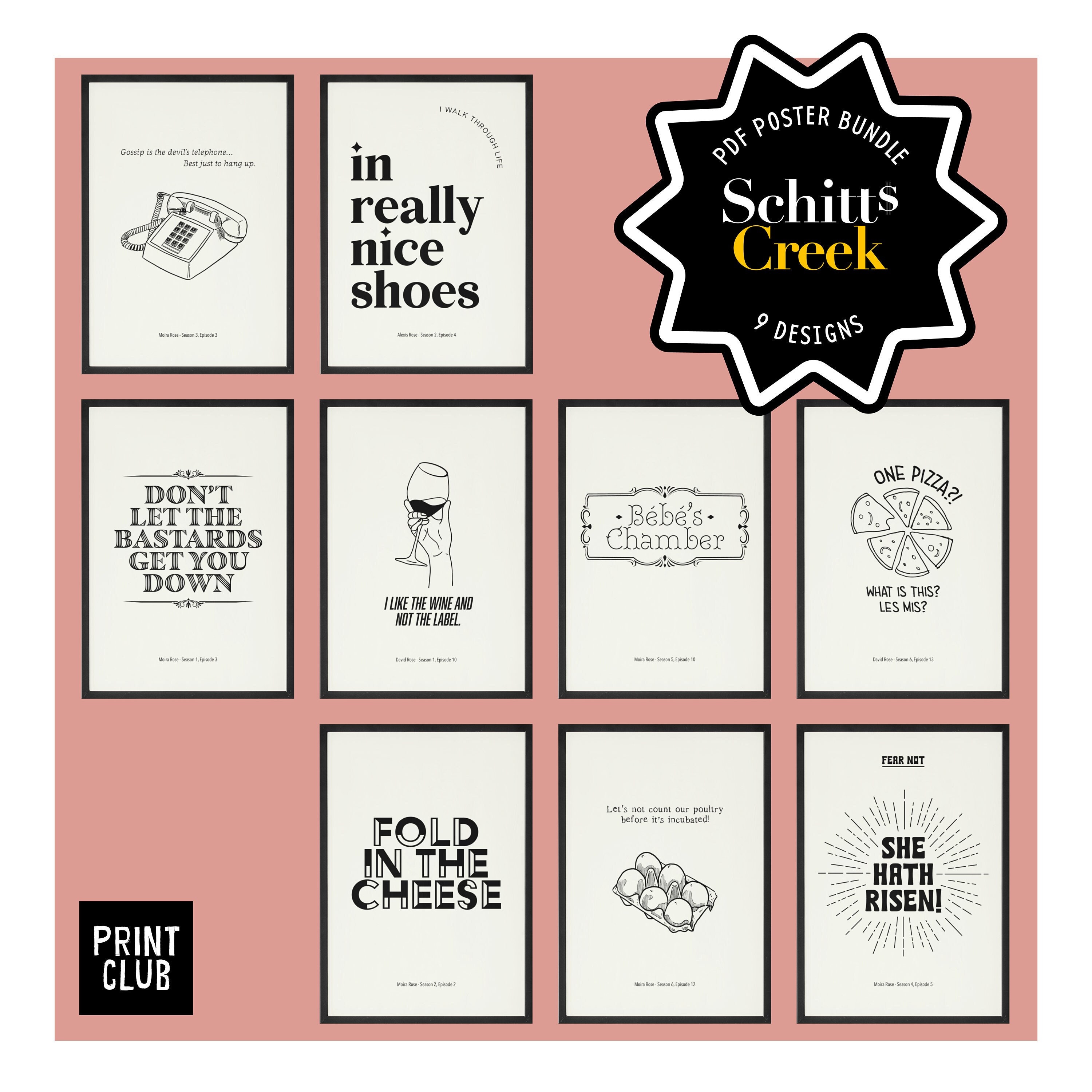 Schitts Creek Quote Poster Bundle Downloadable PDF Schitts - Etsy UK