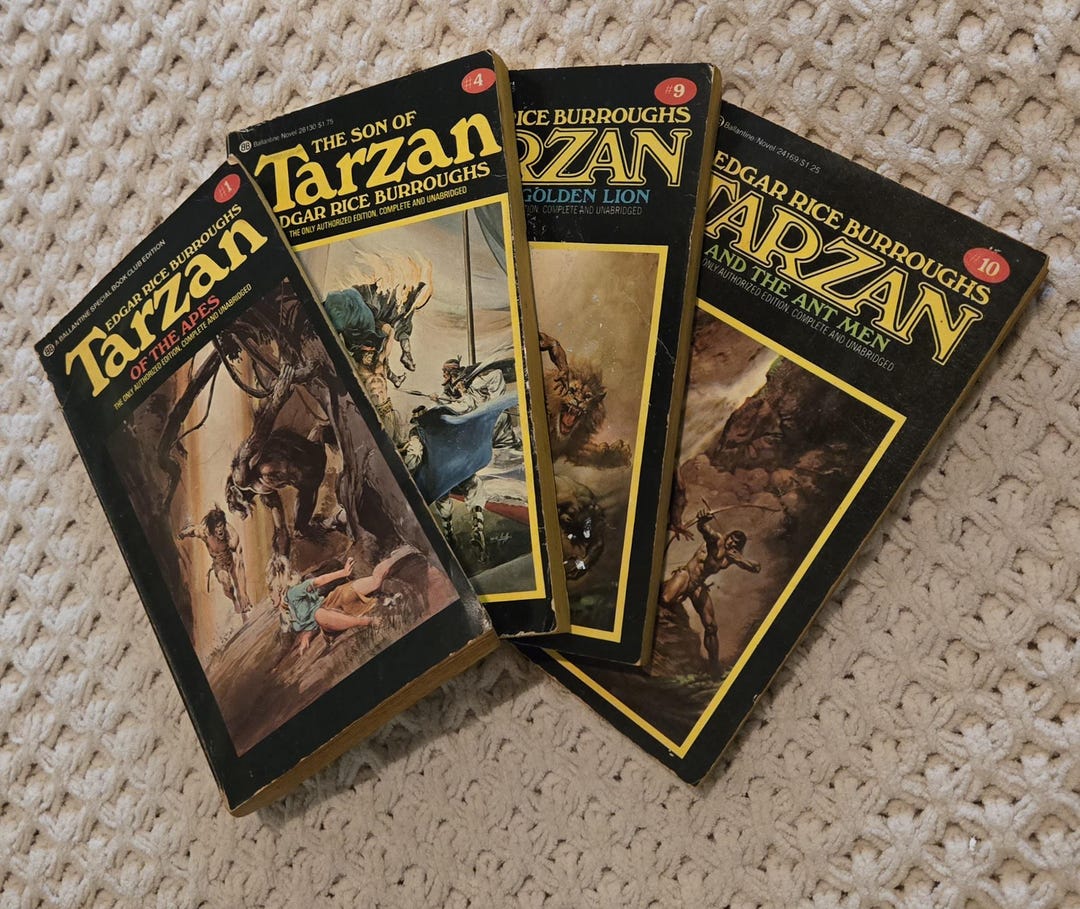Tarzan of the Apes Set of Four by Edgar Rice Burroughs Paperbacks 1,4,9 ...