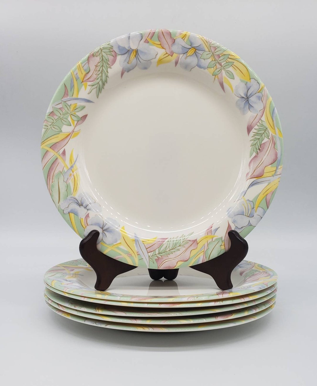 Set of Six Arcopal Jamaique Flora Arpjam Dinner Plates of France - Etsy