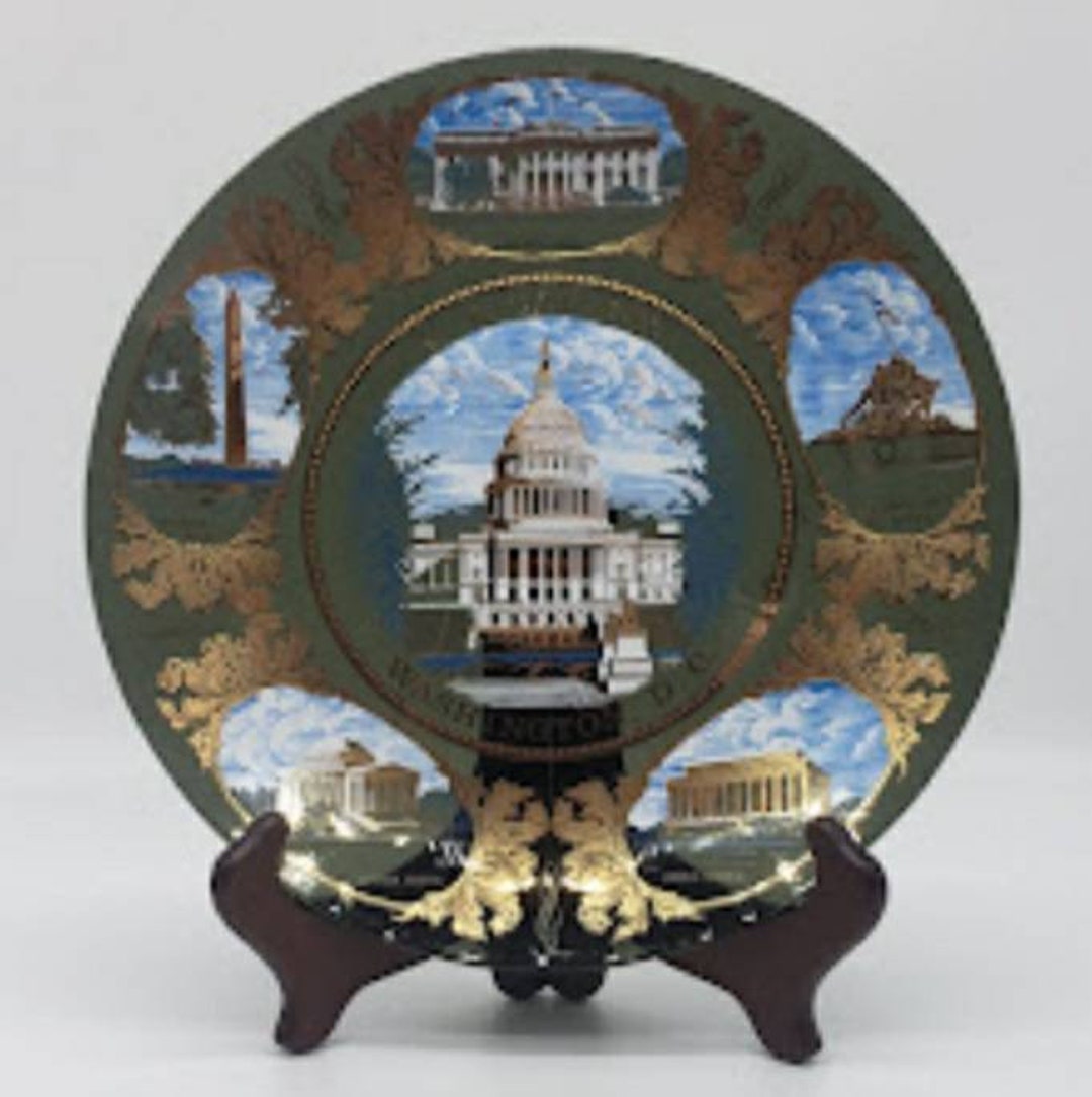 Vintage Washington DC Capitol Plate Souvenir of US Monuments and ...