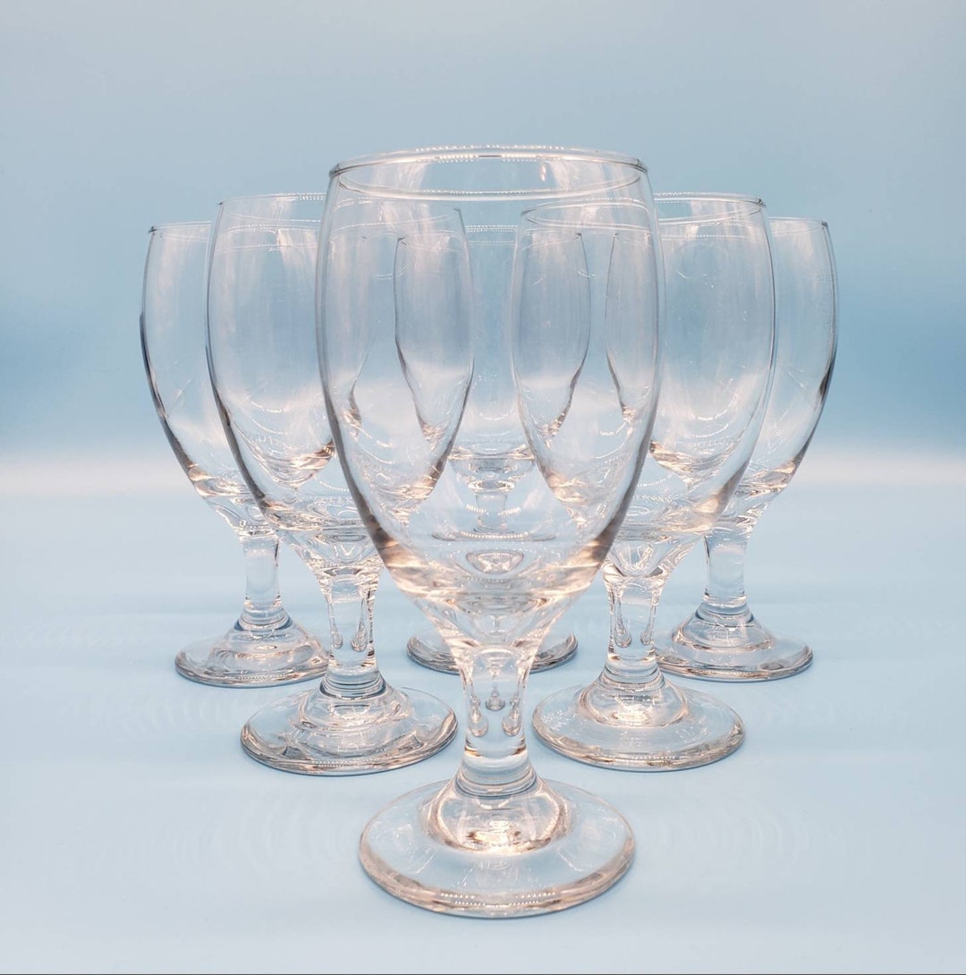 Vintage Libbey Clear Water Glasses Set of Six Water Goblets - Etsy