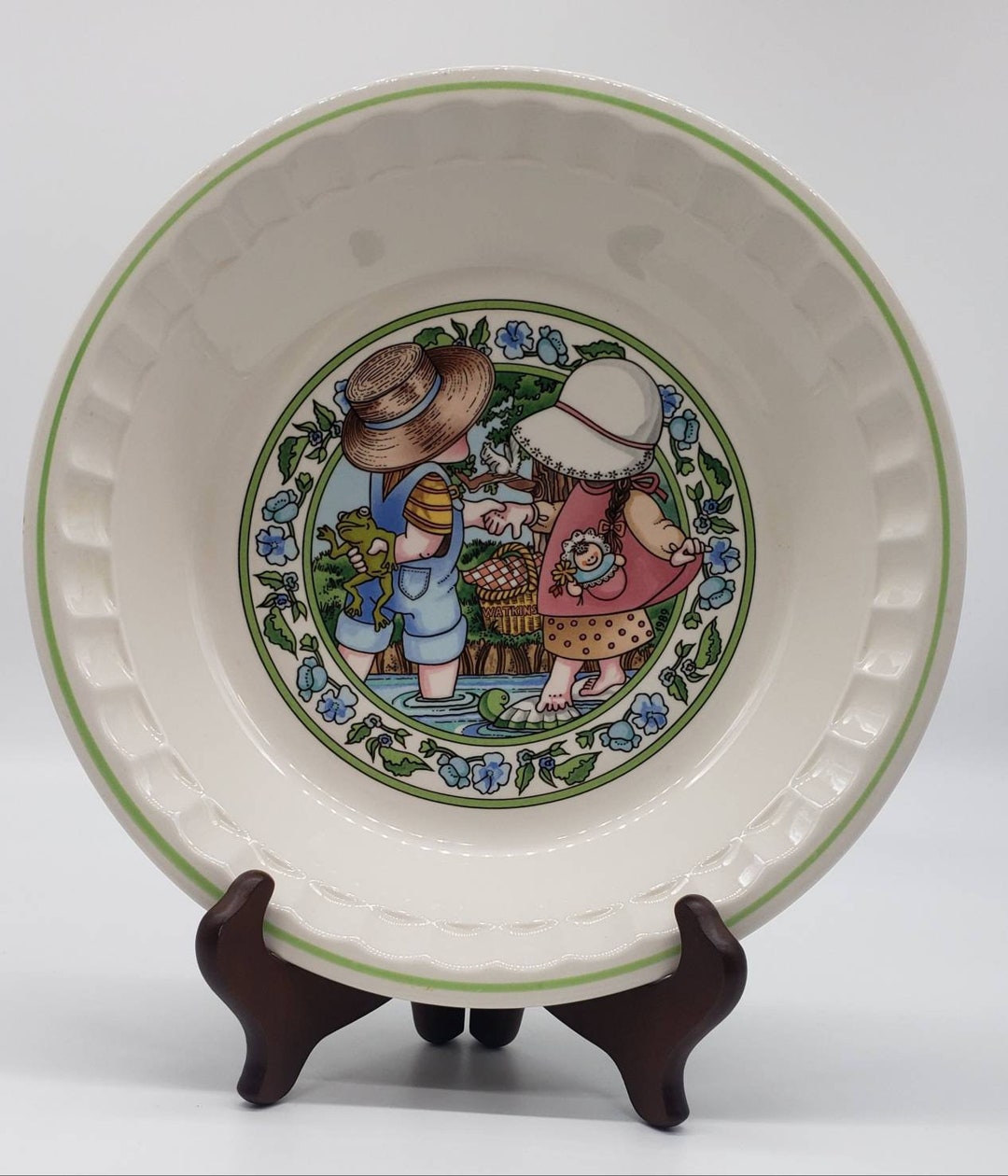 Vintage Watkins Summertime Friends Pie Plate Country Kids Collection - Etsy