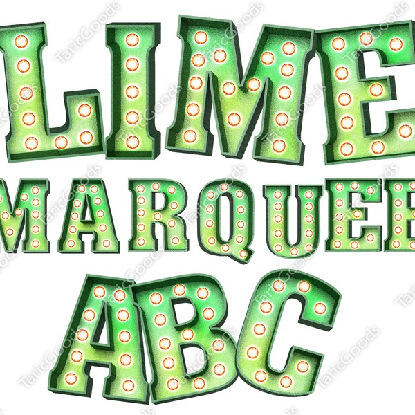 Lime Green Letters - Etsy