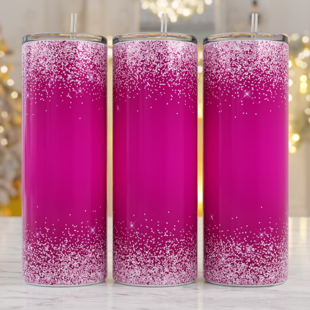 Hot Pink 20oz Tumbler Wrap, 20oz Skinny Tumbler Sublimation Design ...