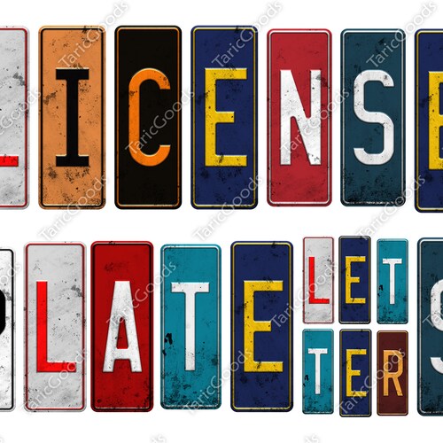 License Plate Alphabet 101 Letters License Plate Numbers PNG - Etsy