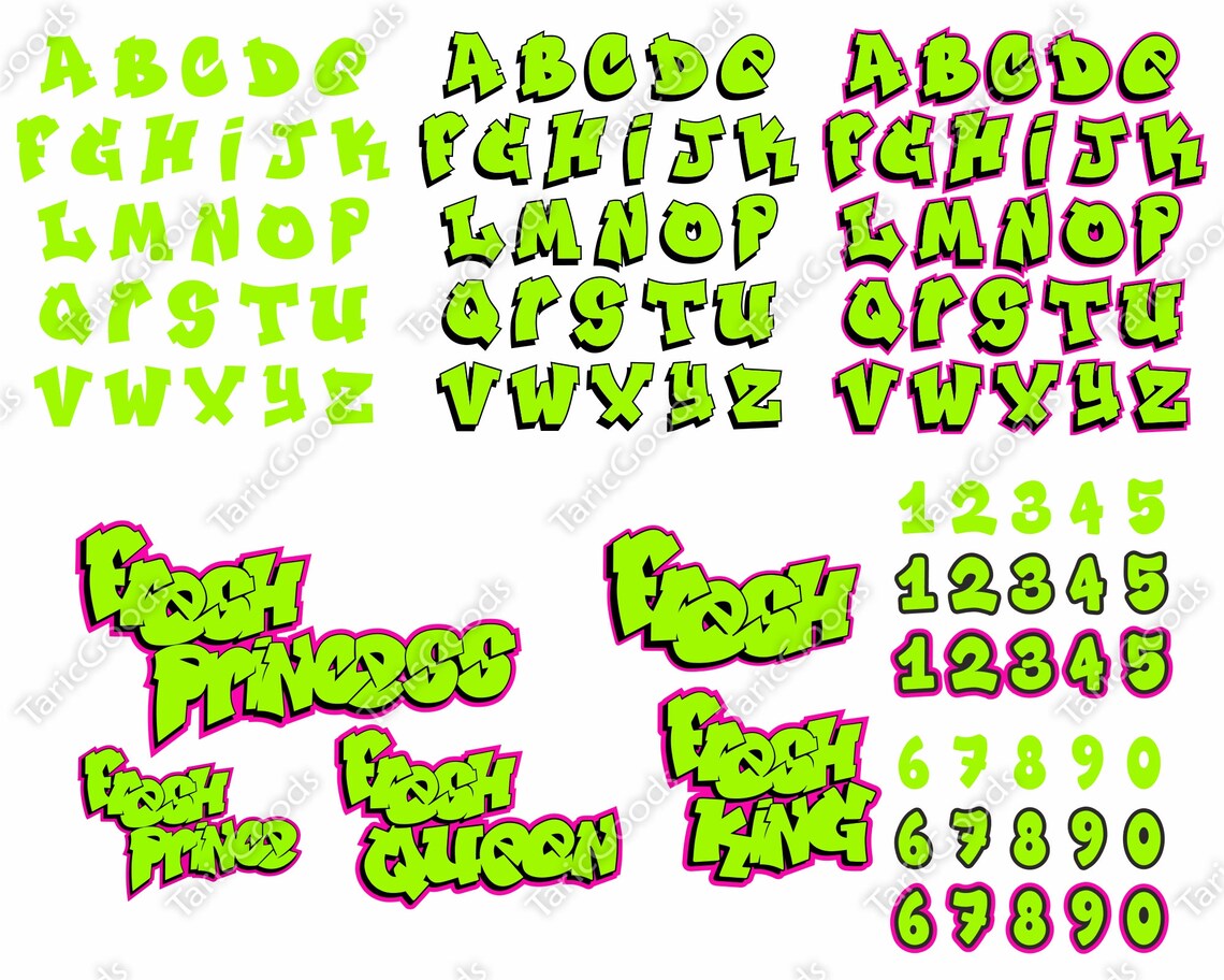 Graffiti Font Svg 90s Letters Png File for Cricut | Etsy Canada