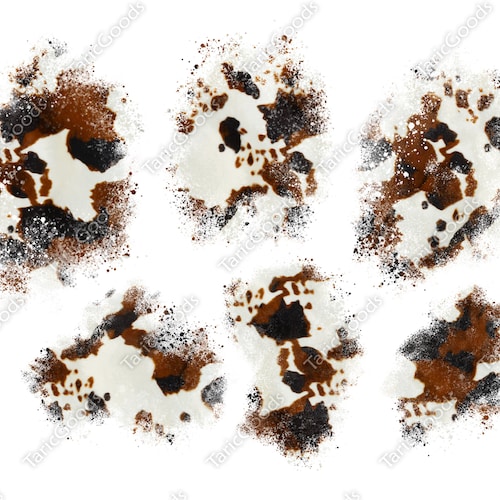 Cow Patches PNG Bleached Shirt Sublimation Patches - Etsy