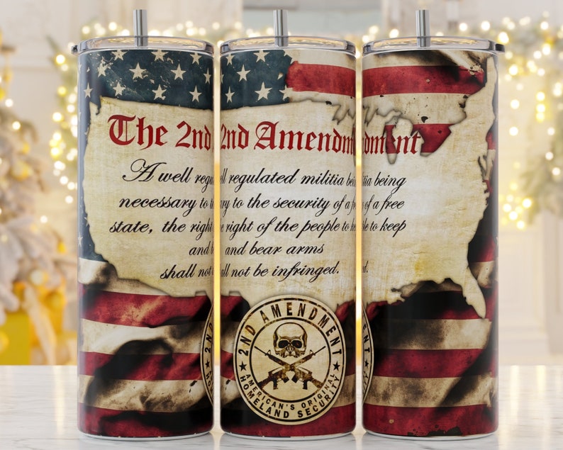 2nd Amendment Tumbler Wrap 20oz Skinny Tumbler Sublimation - Etsy