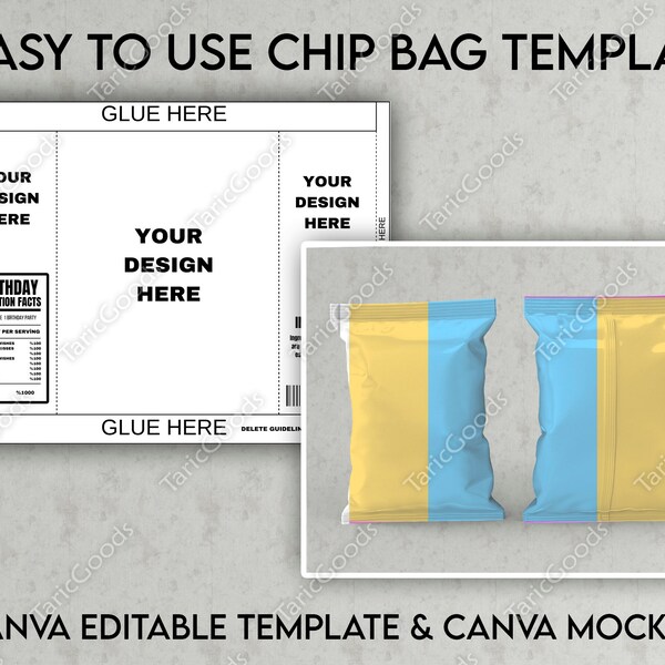 Chip Bag Template - Etsy