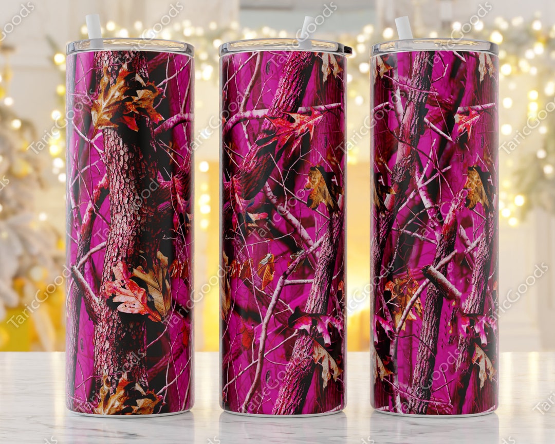 Pink Camo Tumbler PNG 20oz Skinny Tumbler Wrap Camouflage Sublimation ...