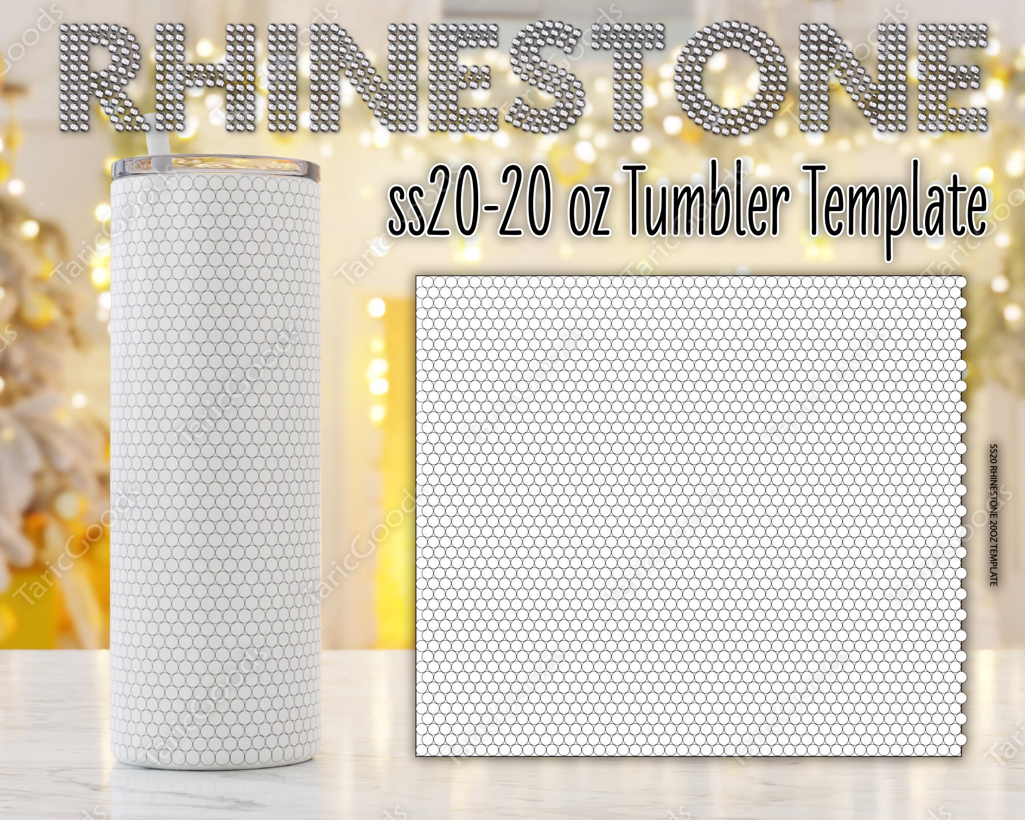 Ss20 Rhinestone Template for 20 Oz Skinny Tumbler - Etsy