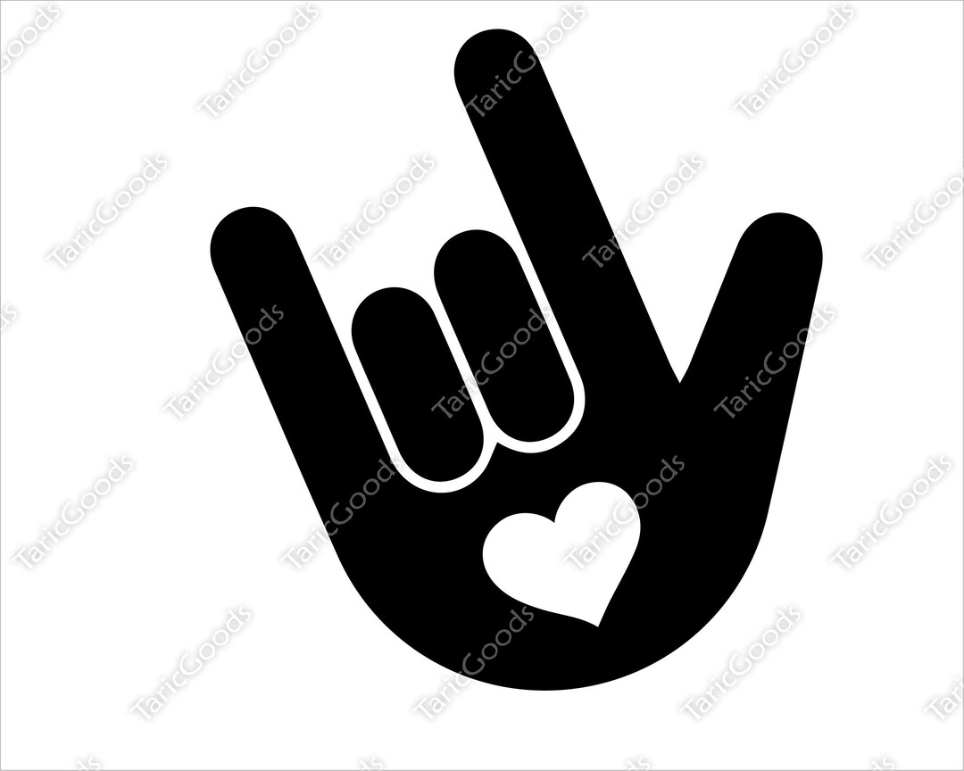 Asl te amo svg, archivo de corte digital, lenguaje de señas americano ...