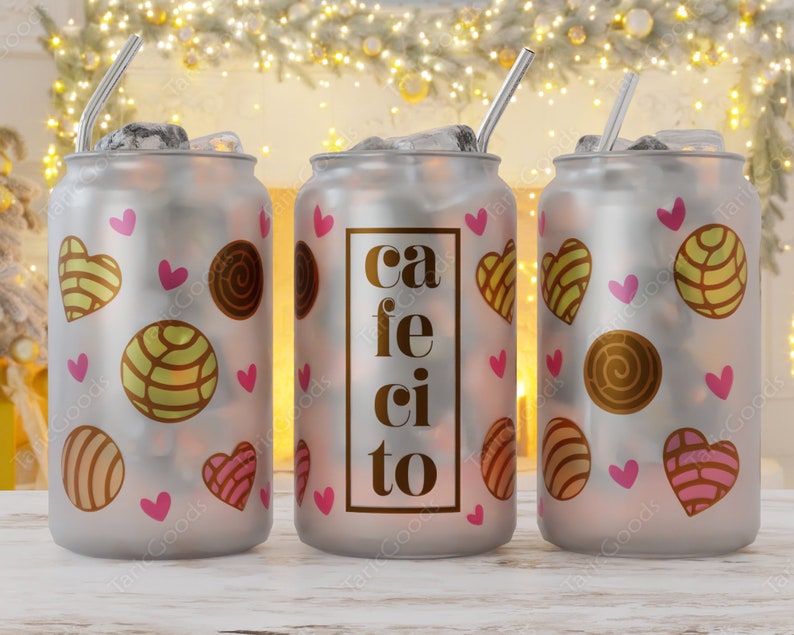 Cafecito Svg Cafecito Y Chisme 16 Oz Glass Can Png Frosted Etsy