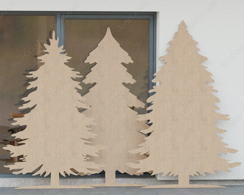 Wooden Christmas Tree Template Tree Silhouette Template - Etsy