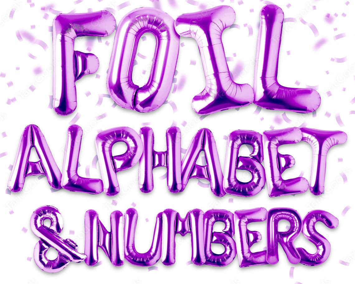 Foil Balloons Letters Numbers Png Purple Balloon Letters - Etsy