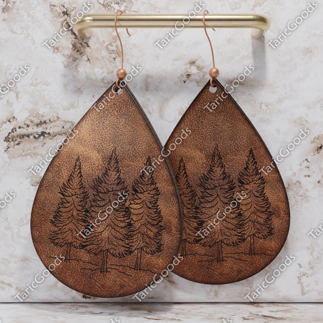 Teardrop Earring Png, Western Leather Teardrop Earrings Sublimation ...