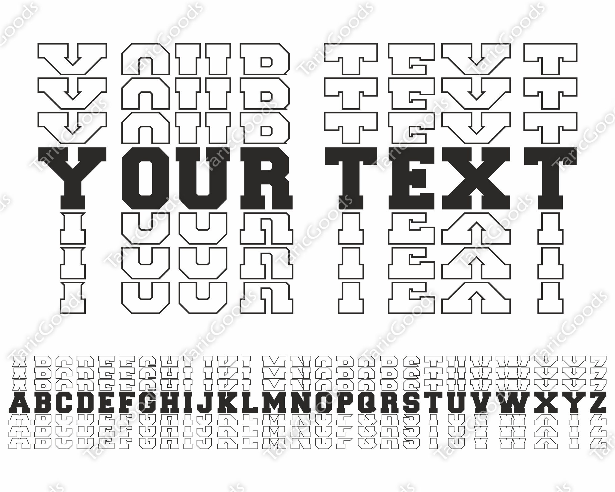 Stacked Font Svg Stacked Alphabet Svg Sport Stacked Font - Etsy Australia